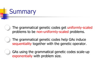 Inducing Sequentiality Using Grammatical Genetic Codes | PPT