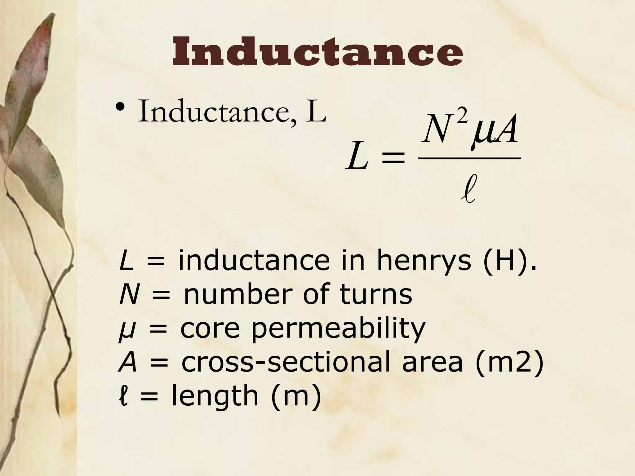 Inductance and capacitance | PPT
