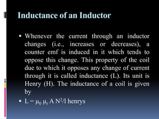 Inductance of an inductor | PPTX
