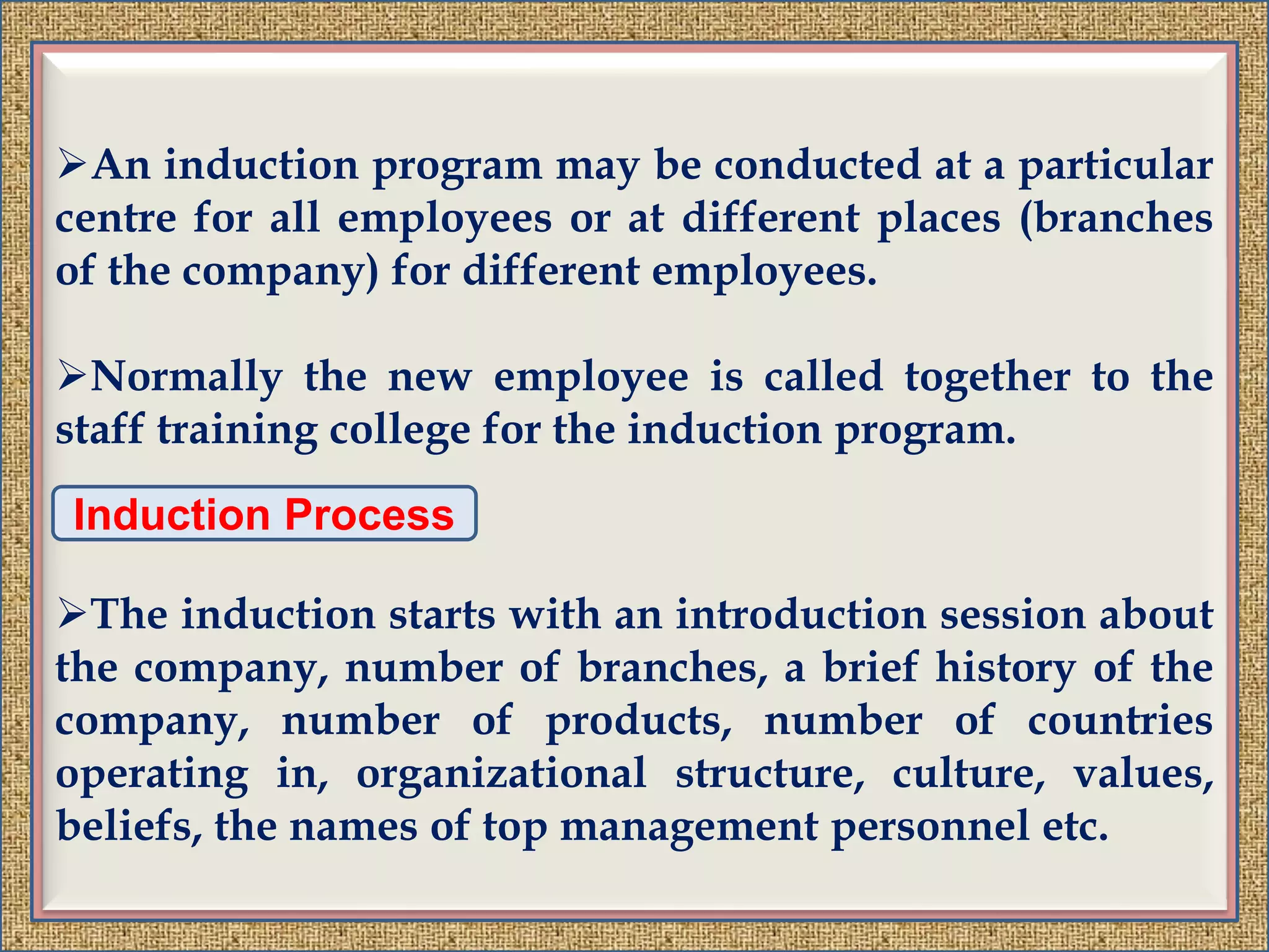 Induction Process in Human Resource Management | PPTX