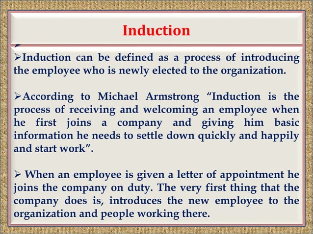 Induction Process in Human Resource Management | PPTX | Careers
