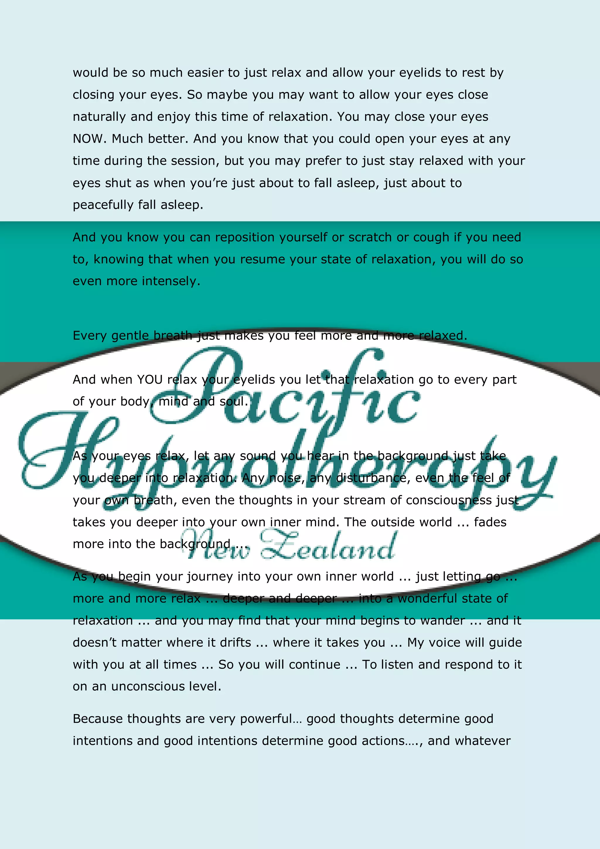 Hypnotherapy Induction - Candle Breathing | PDF