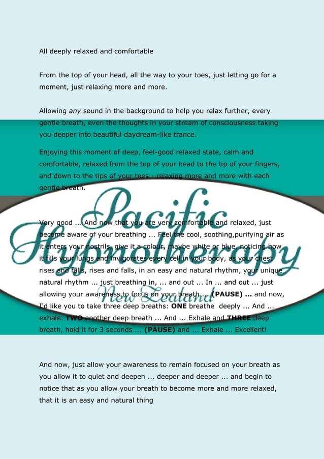 Hypnotherapy Induction - Candle Breathing | PDF