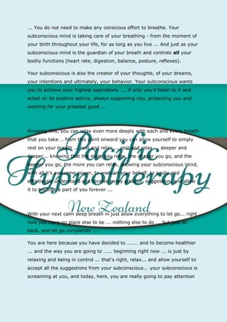 Hypnotherapy Induction - Candle Breathing | PDF