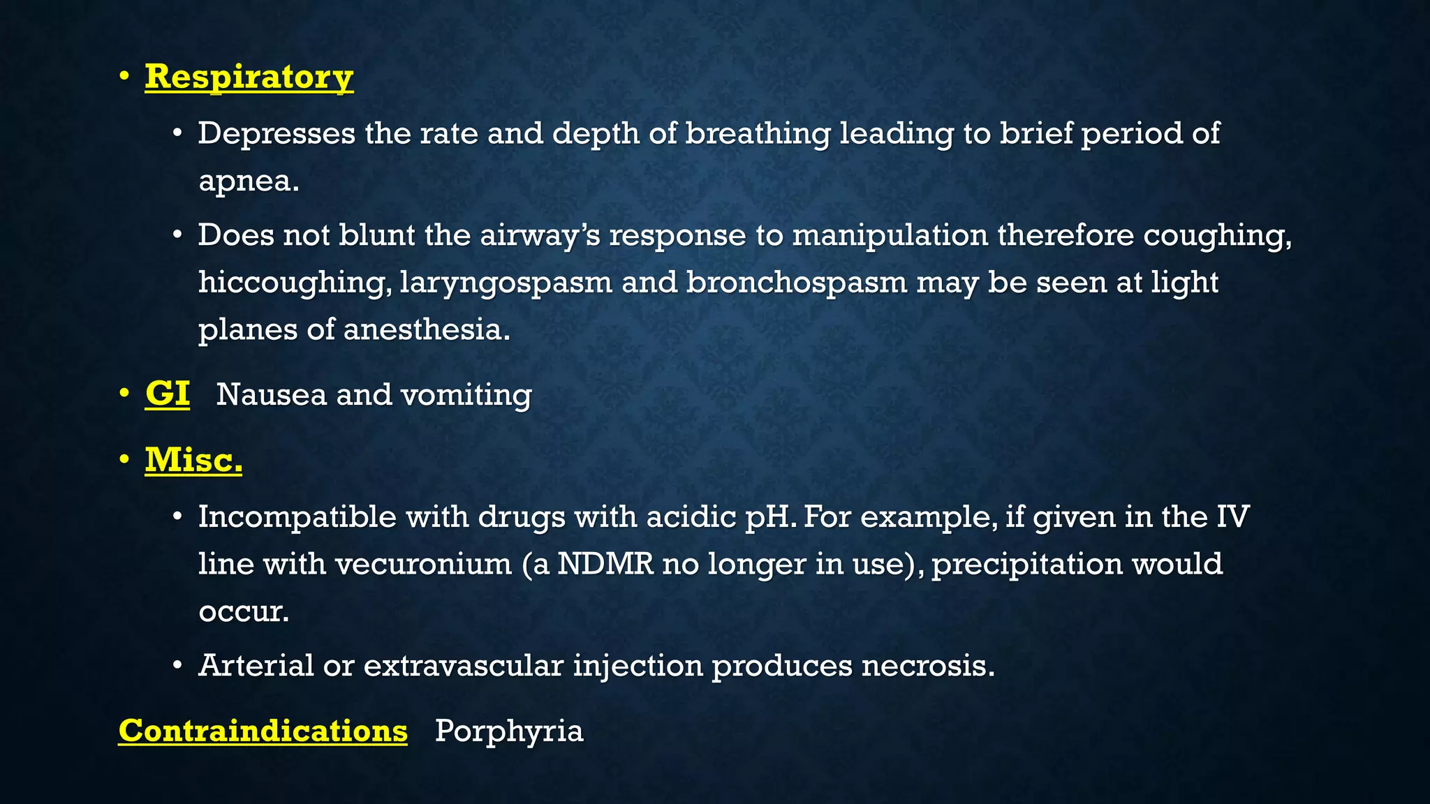 Induction Agents - Propofol, Sodium Thiopental, Ketamine, | PDF