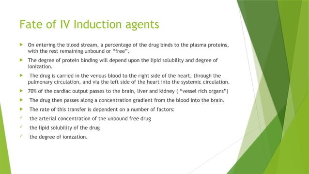 INDUCTION AGENTS BOTH IV AND INHALATIONAL IN ANAESTHESIA | PPTX