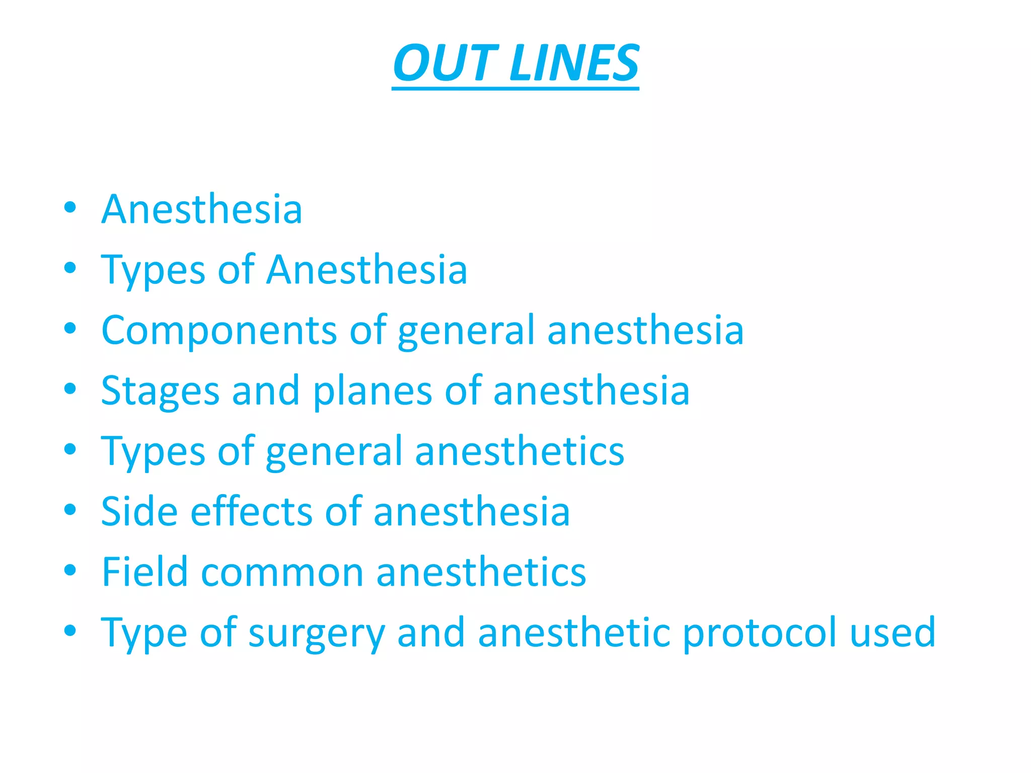 INDUCTION AND MAINTANANCE OF ANESTHESIA IN FIELD CONDITION IN ANIMALS ...