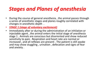 INDUCTION AND MAINTANANCE OF ANESTHESIA IN FIELD CONDITION IN ANIMALS ...