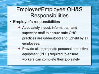 Induction and oh&s practices | PPT