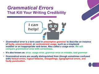 Induction common grammatical errors | PPTX