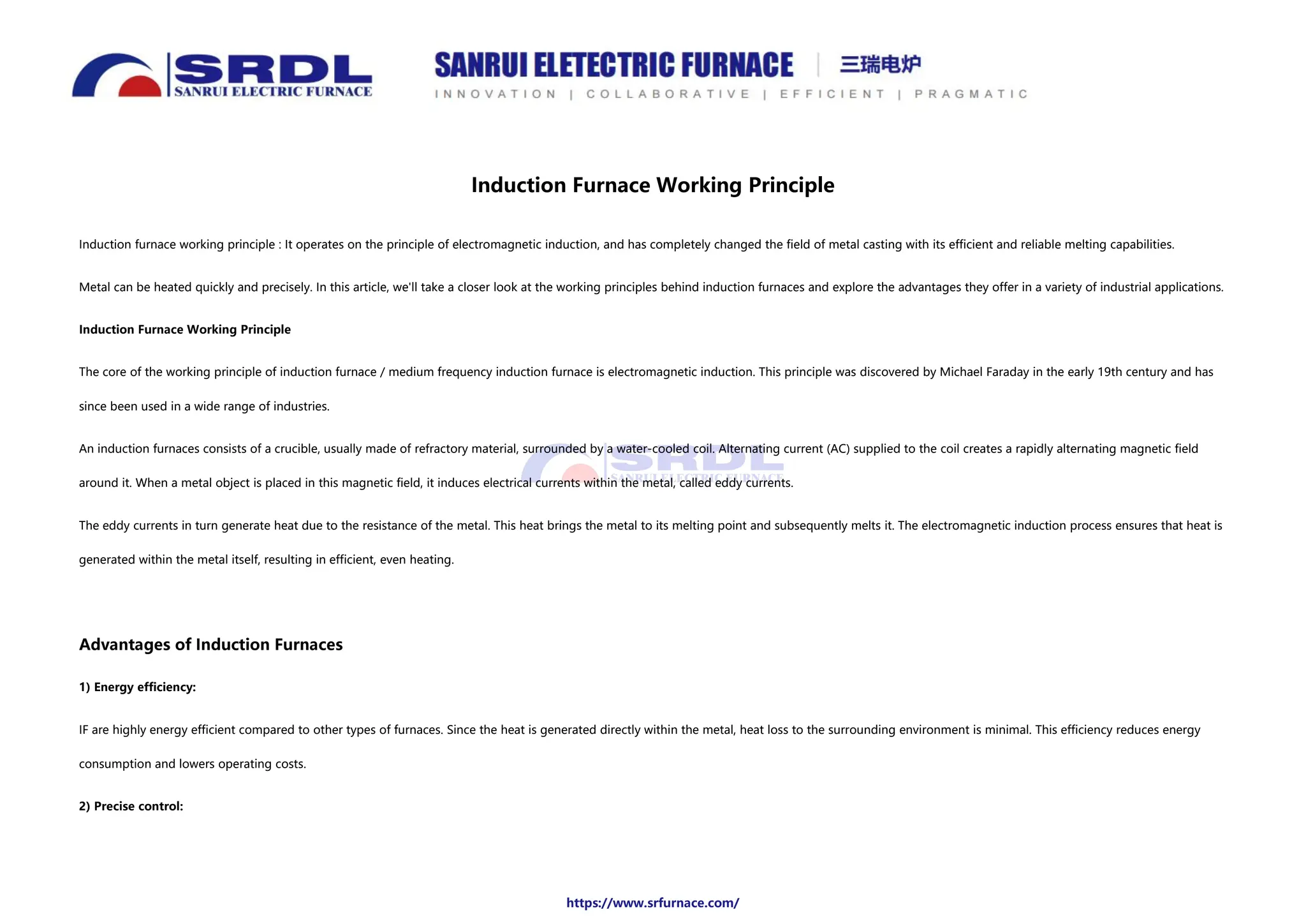 What is Induction Furnace Working Principle? | PDF