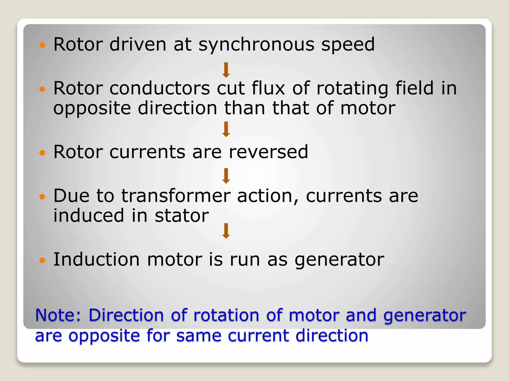 Induction generator and synchronous induction motor | PPTX | Automotive