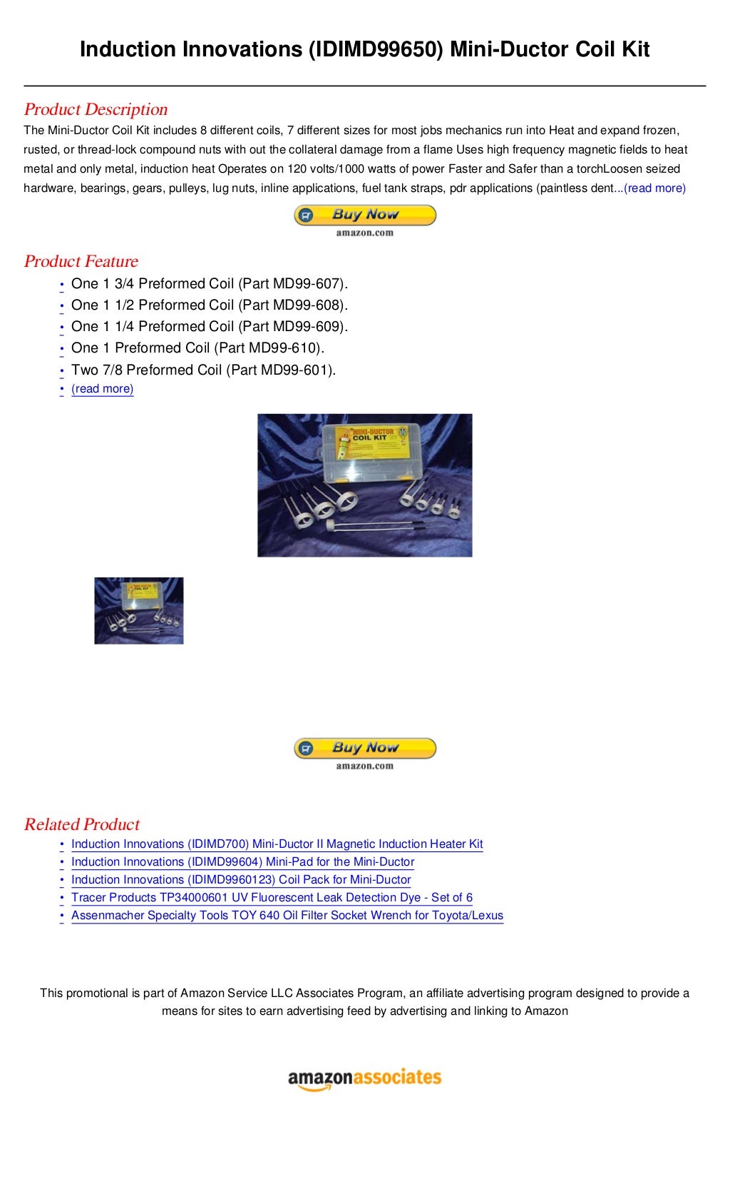 Induction innovations (idimd99650) mini ductor coil kit