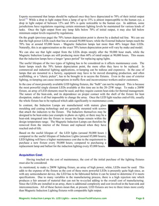Induction lights vs led lights green tech fixtures | PDF