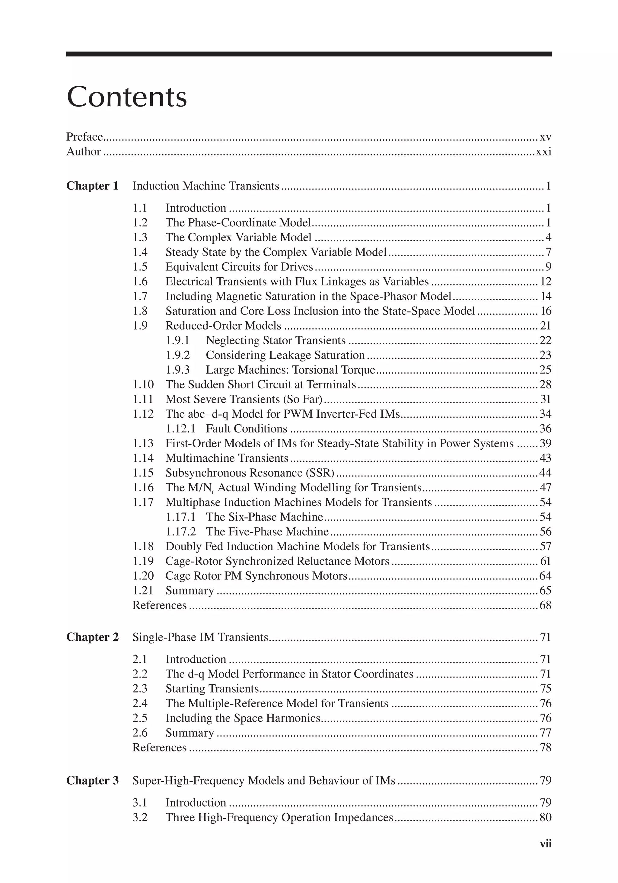 Induction Machines Handbook Transients, Control Principles, Design and ...