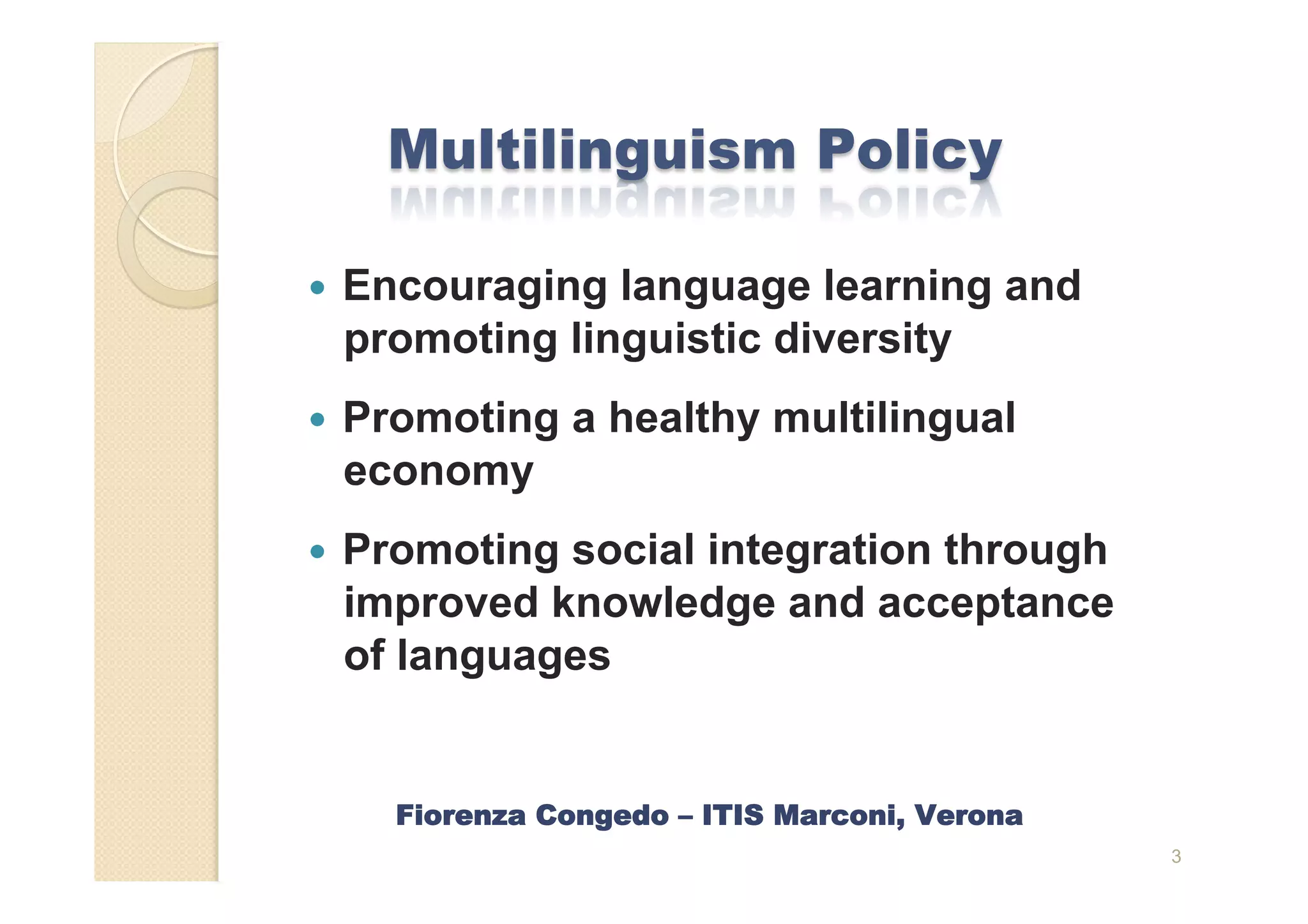 Multilingualism: a bridge between cultures in Europe | PPT