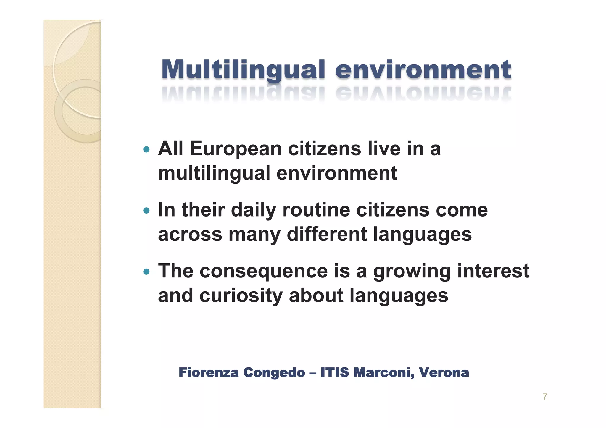 Multilingualism: a bridge between cultures in Europe | PPT