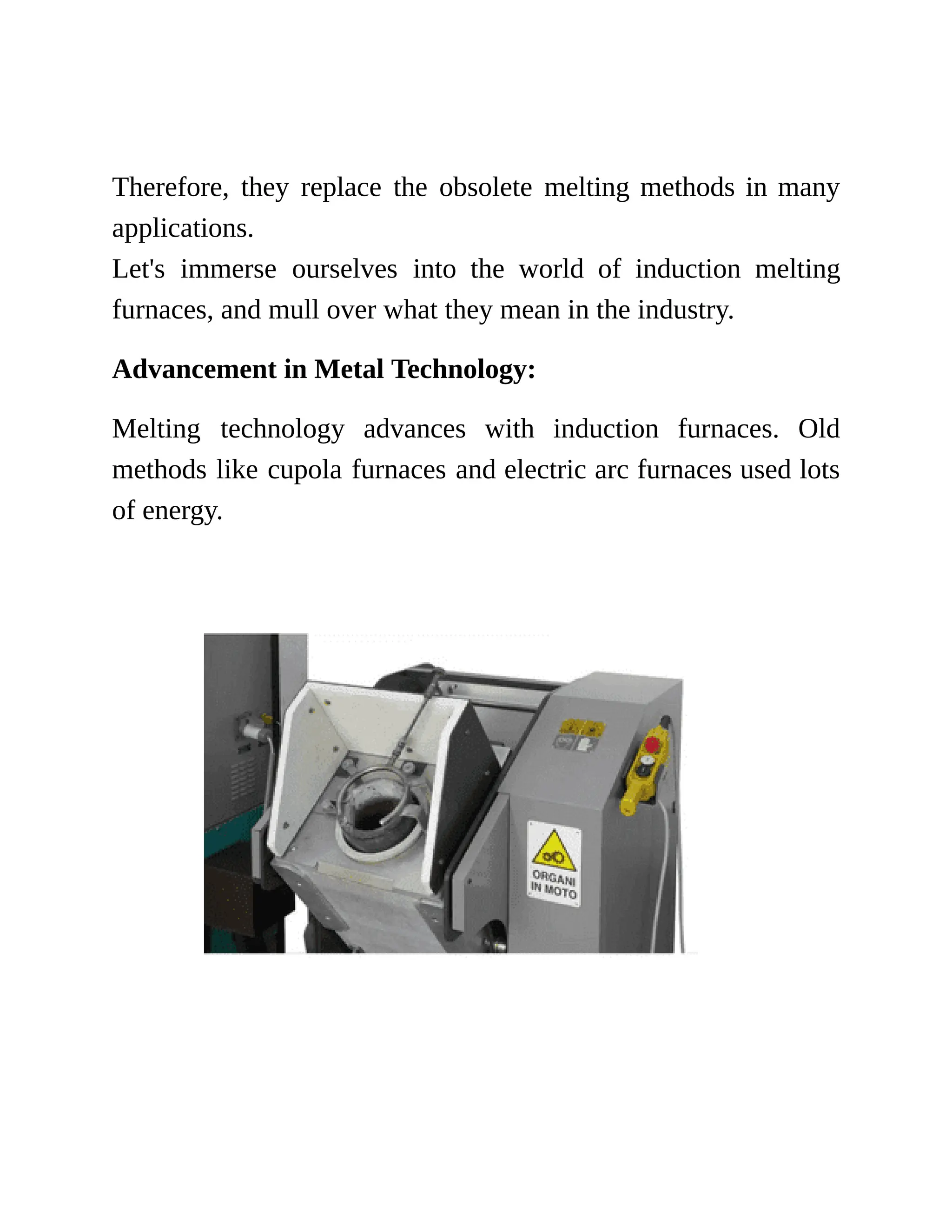 induction melting furnace & metal casting | PDF