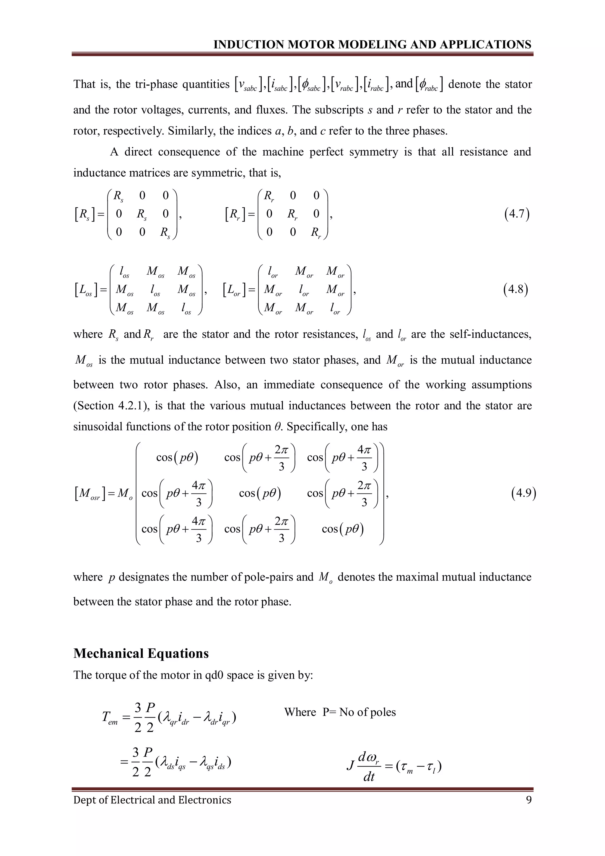 Induction Motor Modelling And Applications Report Pdf