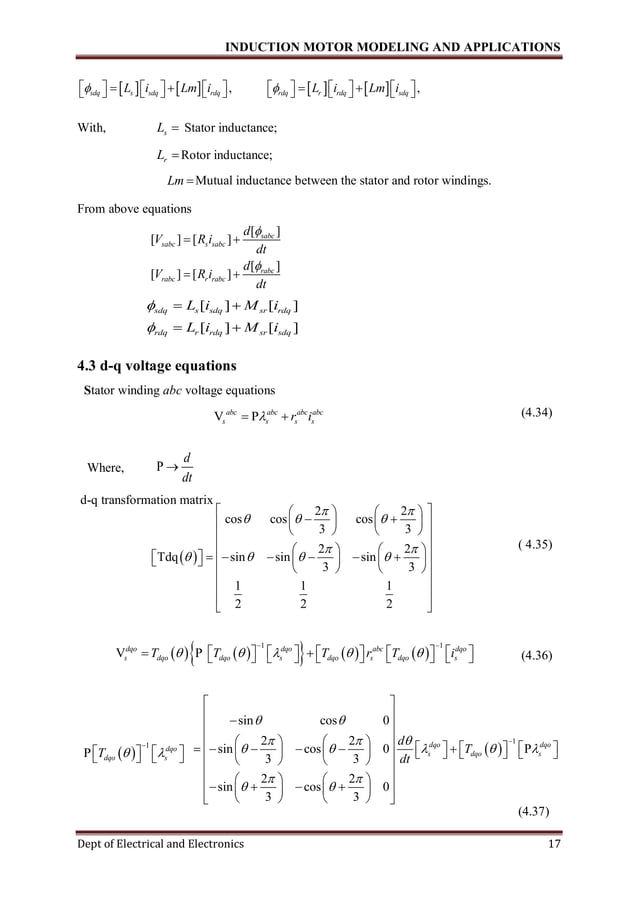 Induction Motor Modelling And Applications Report Pdf