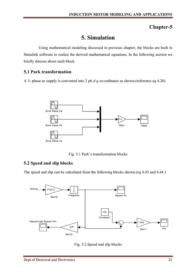 Induction motor modelling and applications report | PDF