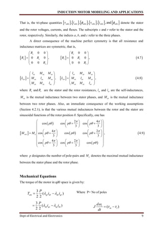 Induction motor modelling and applications report | PDF