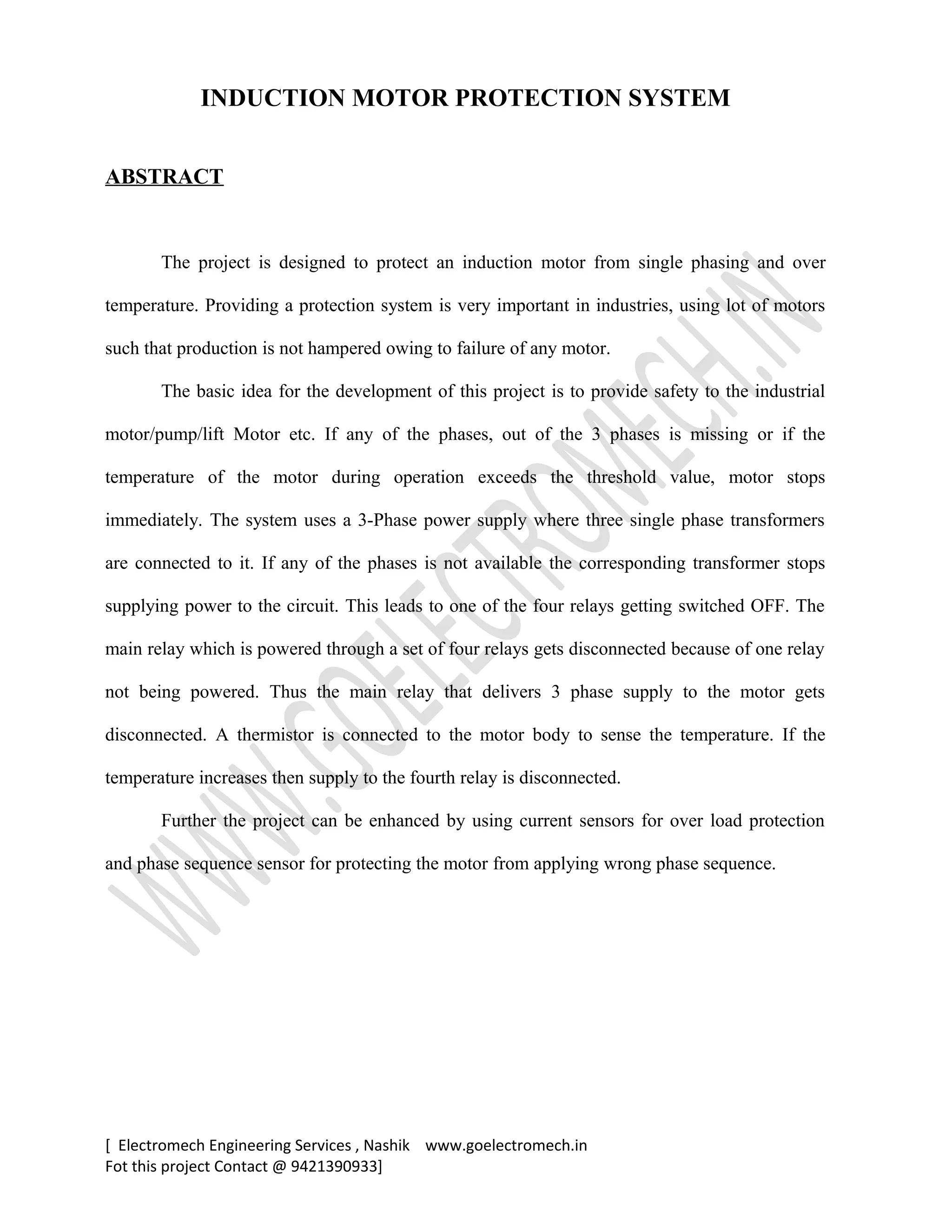 Induction Motor Protection System Doc