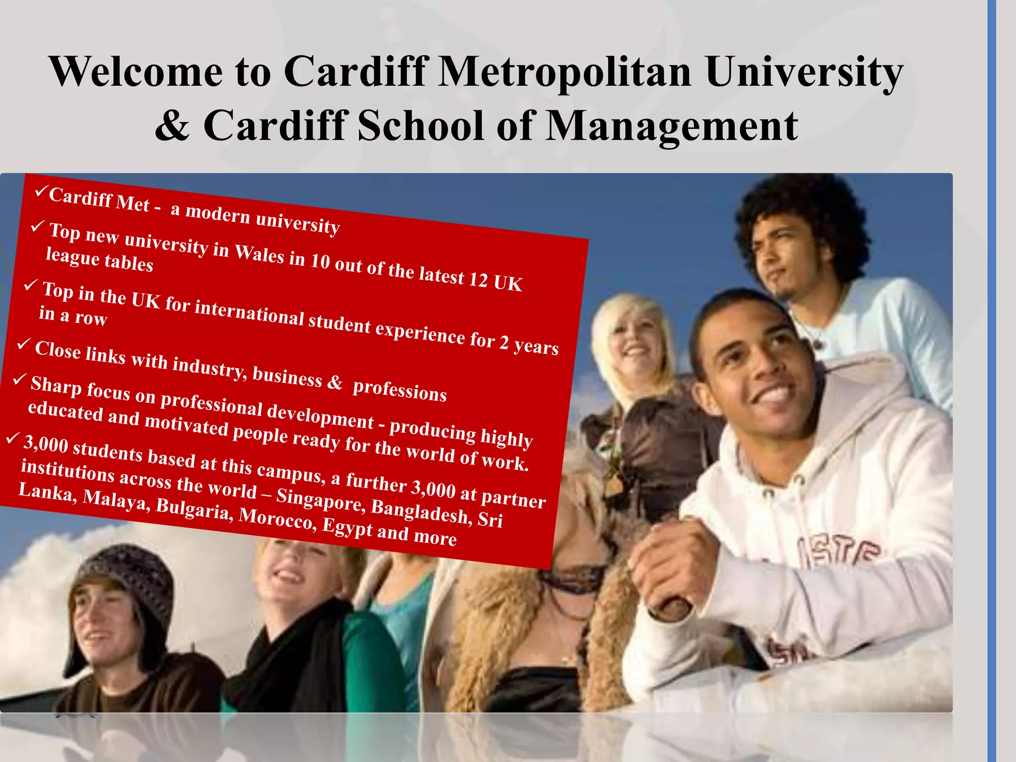 Cardiff Metropolitan University presentation at Alpine Center | PPSX