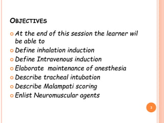 Induction of anesthesia | PPTX