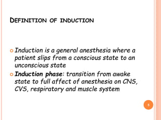 Induction of anesthesia | PPTX
