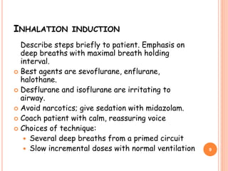 Induction of anesthesia | PPTX