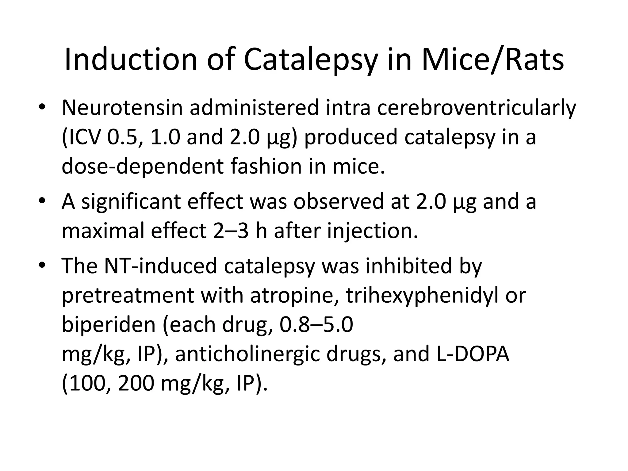 Induction of catalepsy in mice | PPTX