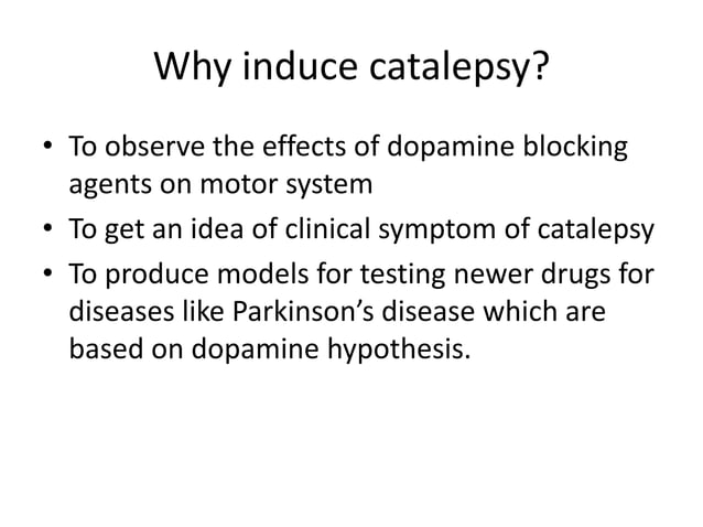 Induction of catalepsy in mice | PPTX