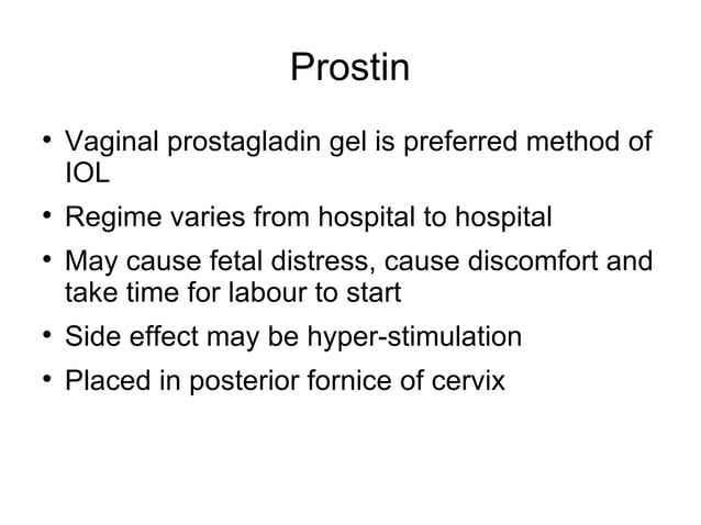 Induction of labour and artificial rupture of membranes