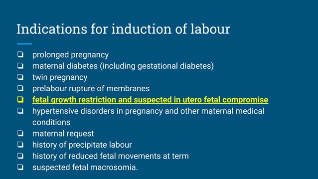 Induction of labour and prolonged pregnancy | PPT
