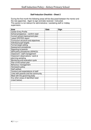 Induction of new staff for schools. this is great document to onboard ...