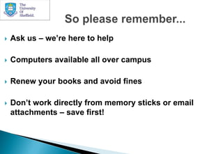 Library and CiCS Induction 2012 | PPT