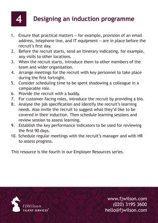 Designing an induction programme | PDF | Careers