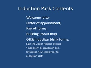 Induction presentation & refresher training | PPTX