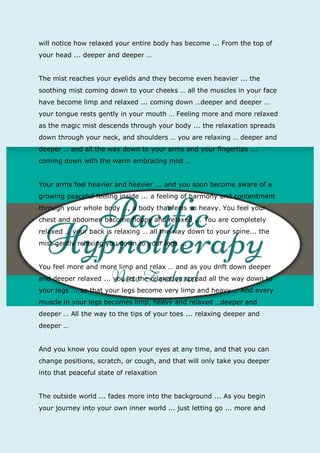 Hypnotherapy Inductions - Sunset and mist | PDF