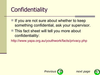 Induction Slideshow Privacy And Confidentiality | PDF
