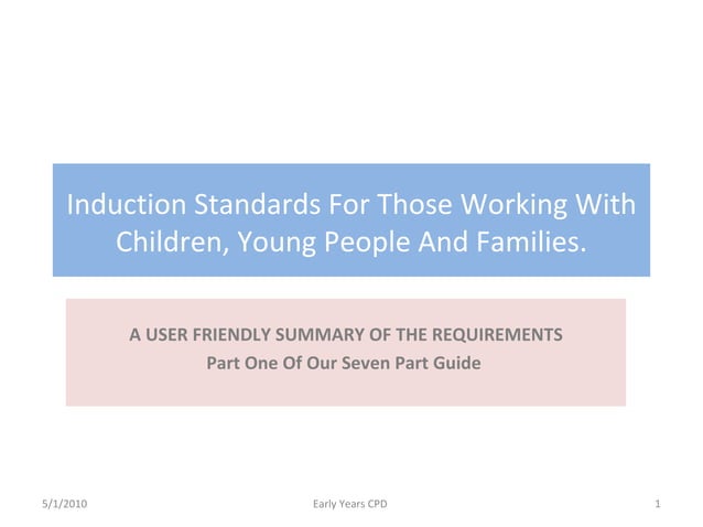 Induction Standards Summary Part One | PPT