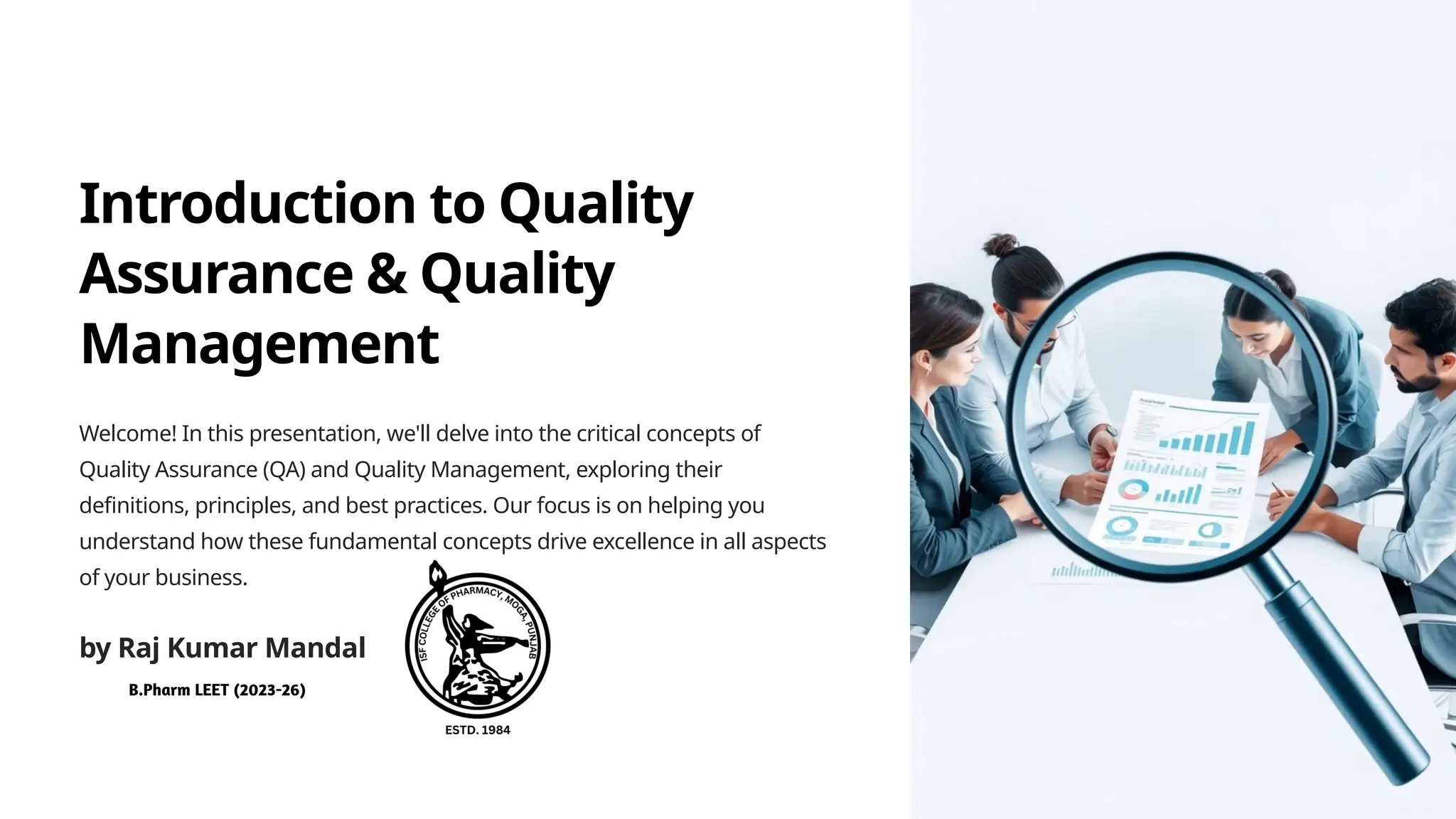 Induction to Quality Assurance and Quality Management on Slideshare by Raj Kumar Mandal | PDF