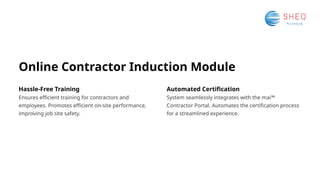 Safety Induction Training & Online Induction Portal for Contractors | PPT