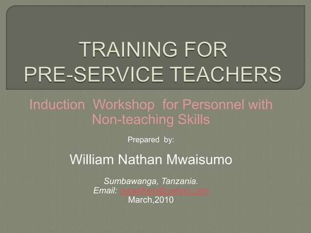 Induction workshop for teachers | PPTX