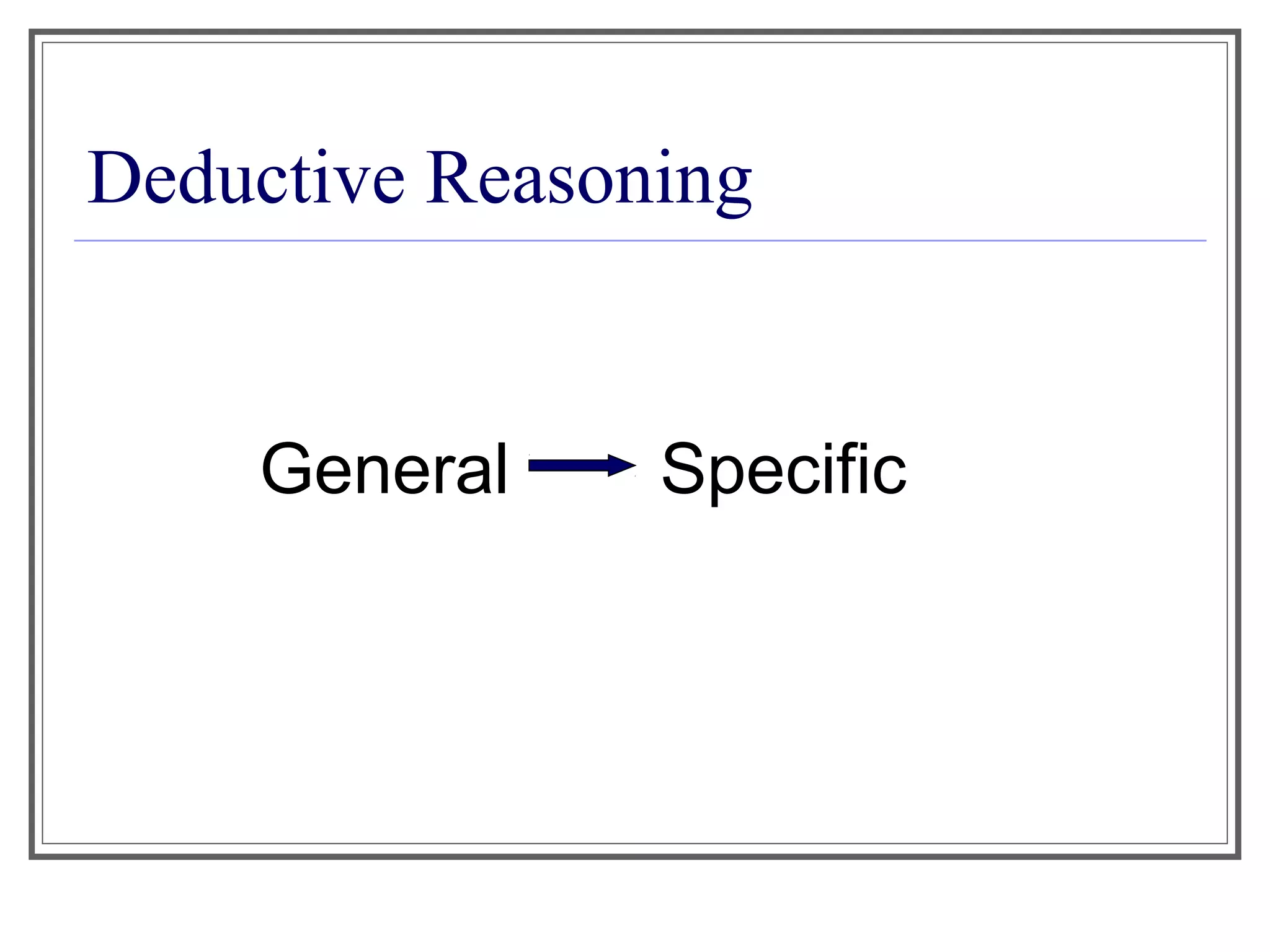 Introduction to Inductive and Deductive Reasoning | PPT