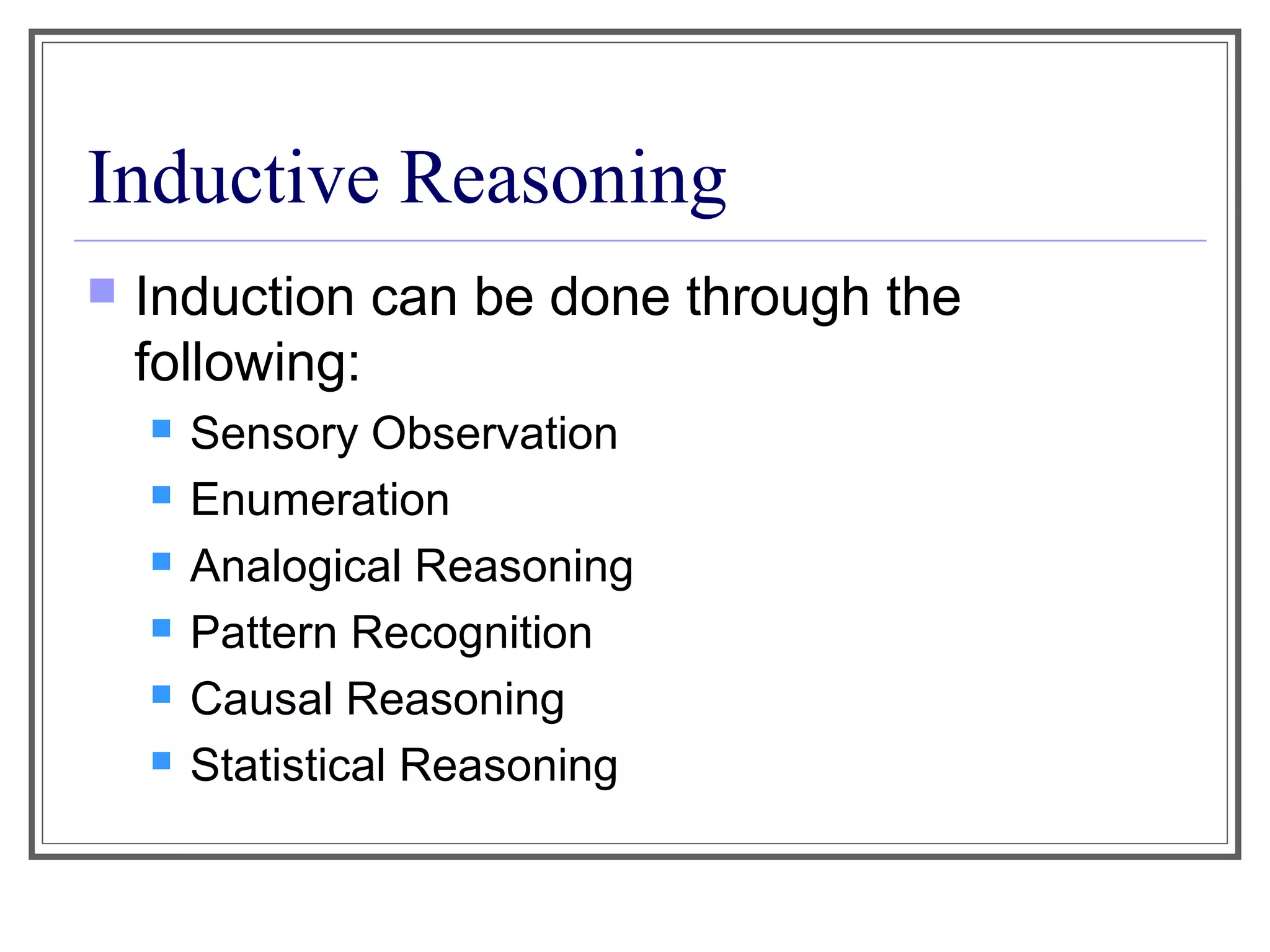 Introduction to Inductive and Deductive Reasoning | PPT