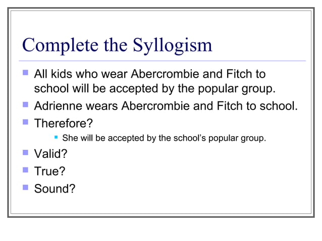 Introduction To Inductive And Deductive Reasoning Ppt