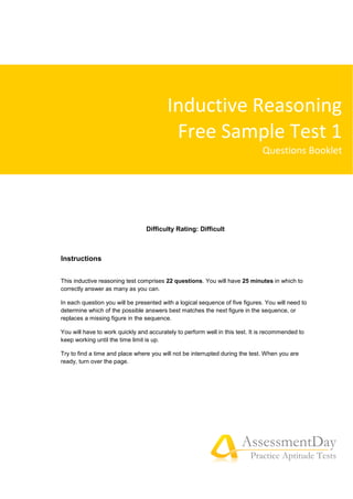 Inductive Reasoning Test 1 | PDF