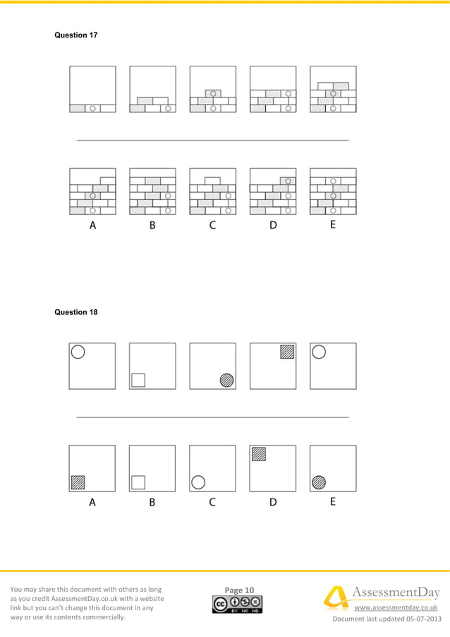 Inductive Reasoning Test 1 | PDF